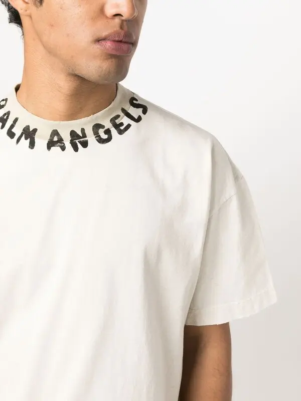 Palm Angels Logo-print Cotton T-shirt - White