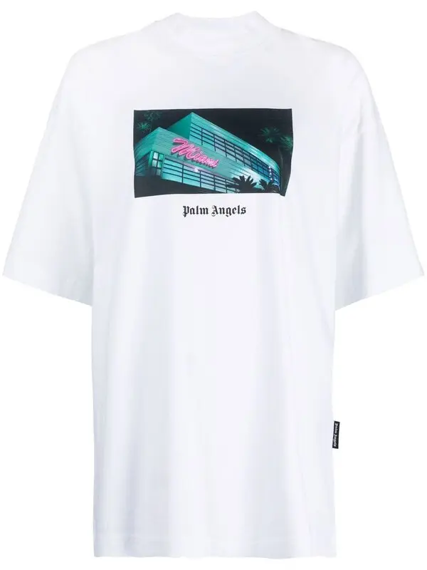 Palm Angels Miami Graphic-print T-shirt - White