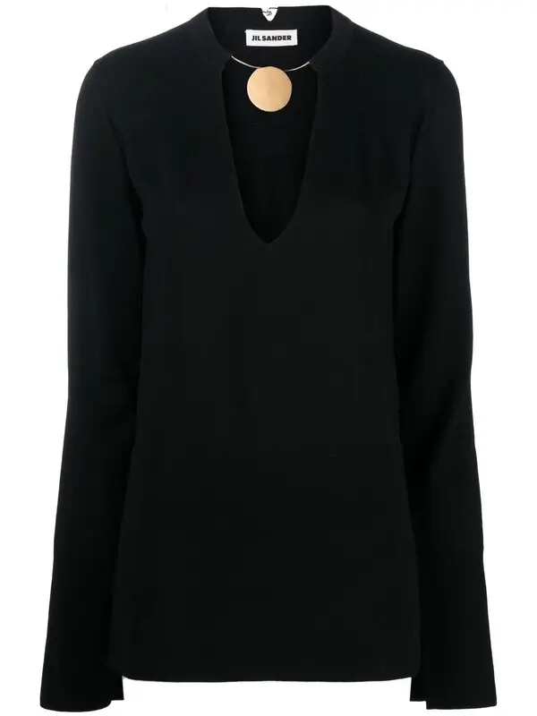 JIL SANDER Medallion-detail Knit Top