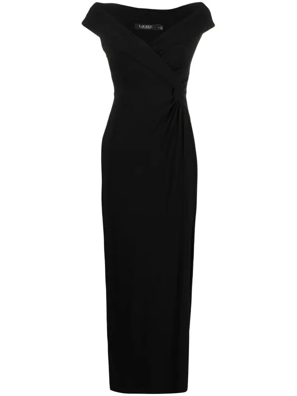 Ralph Lauren Sleeveless Pinched-waist Gown - Black