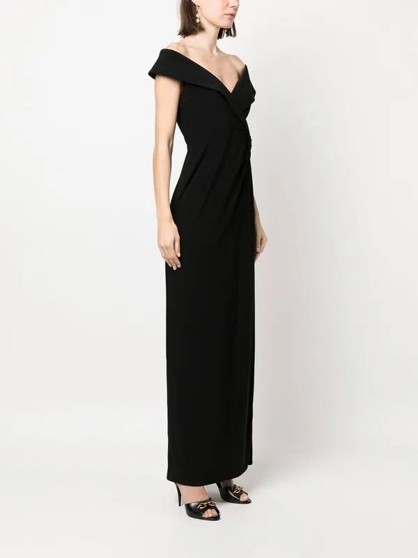 Ralph Lauren Sleeveless Pinched-waist Gown - Black