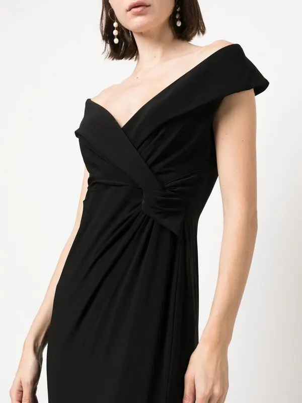 Ralph Lauren Sleeveless Pinched-waist Gown - Black