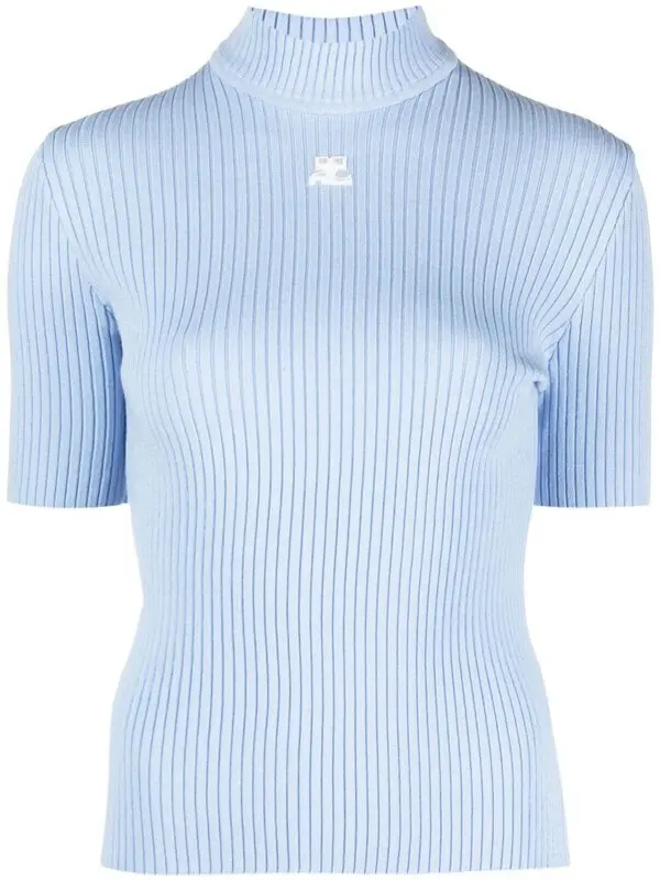 COURREGES Reedition Rib-knit Sweater - Blue