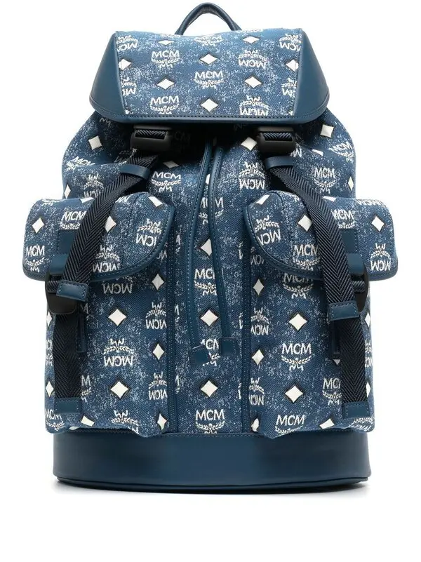Mcm Medium Brandenburg Denim Backpack