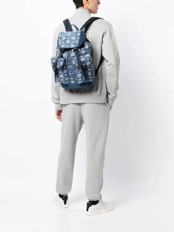 Mcm Medium Brandenburg Denim Backpack