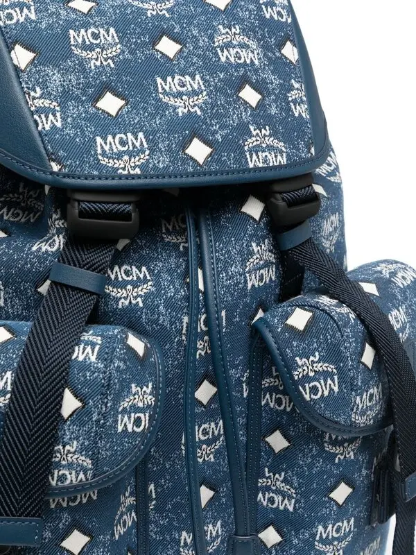 Mcm Medium Brandenburg Denim Backpack