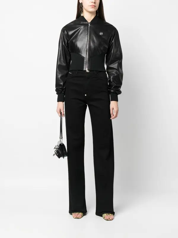 Philipp Plein Leather Bomber Jacket