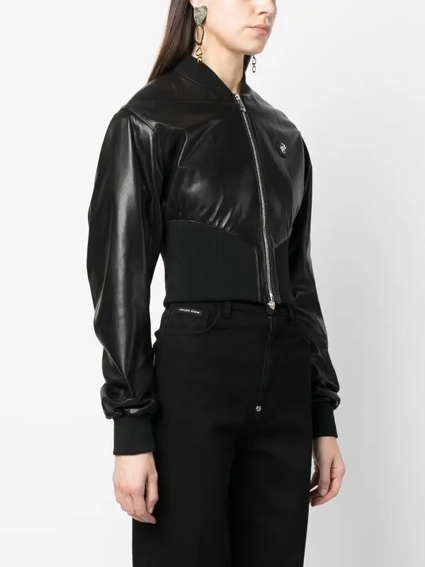 Philipp Plein Leather Bomber Jacket