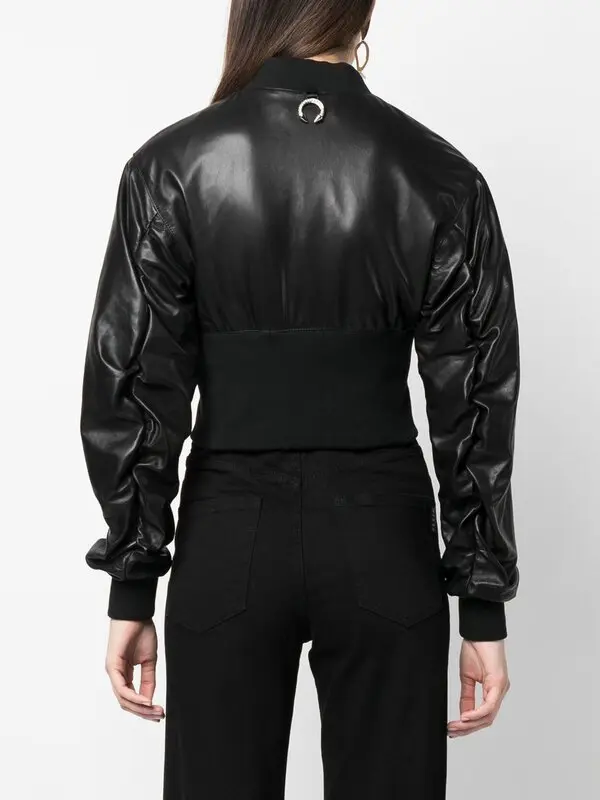 Philipp Plein Leather Bomber Jacket