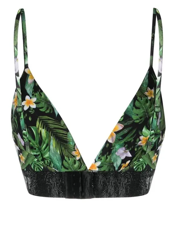 Philipp Plein Hawaiian-print Logo-underband Bralette