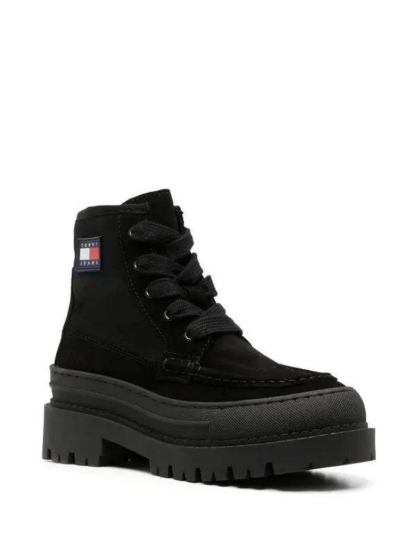 Tommy Hilfiger 40mm Logo-patch Lace-up Boots