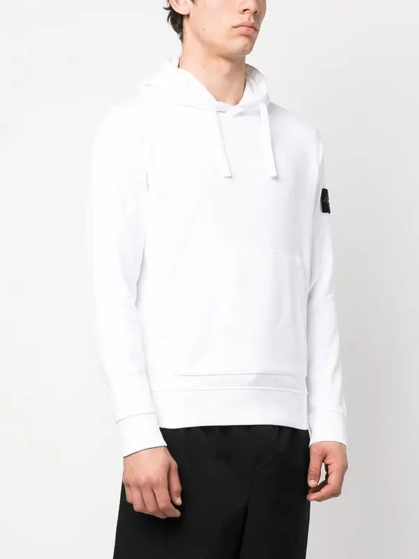 Stone Island Hoodie Cotton Fleece - White