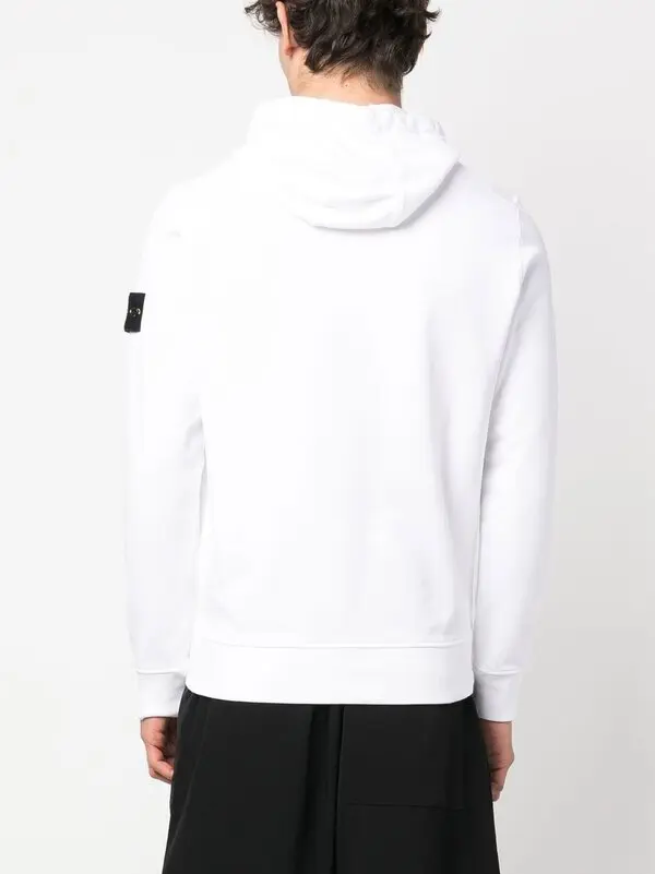 Stone Island Hoodie Cotton Fleece - White
