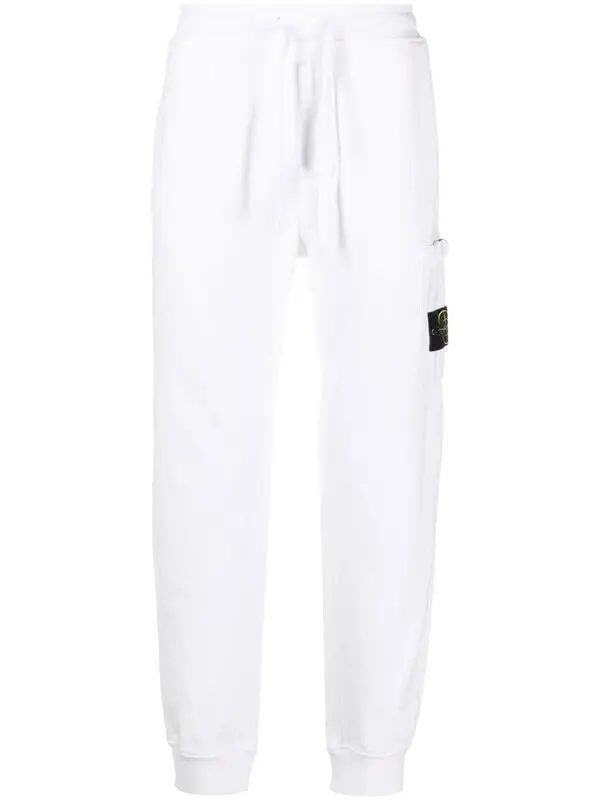 Stone Island Compass-motif Track Pants - White