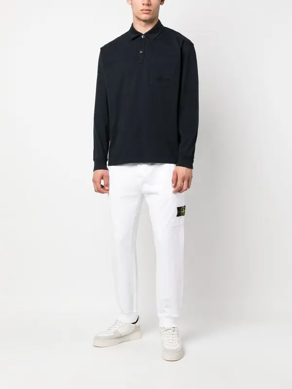 Stone Island Compass-motif Track Pants - White