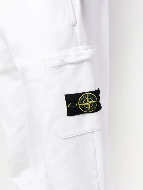 Stone Island Compass-motif Track Pants - White