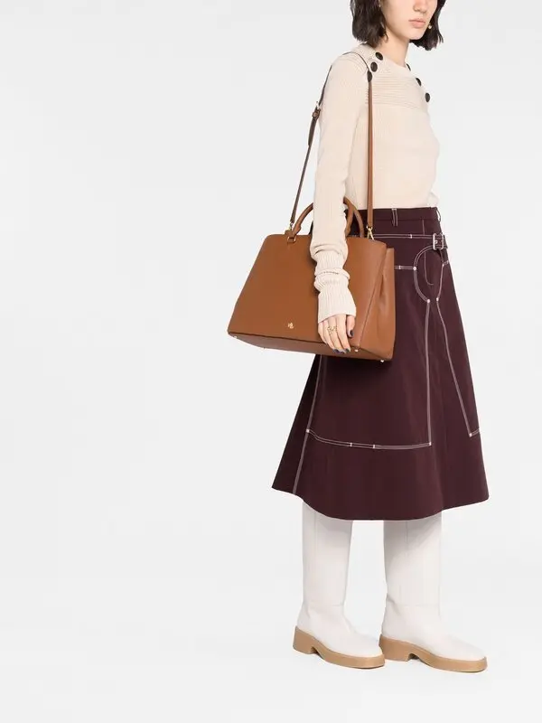 Ralph Lauren Hanna Leather Satchel - Brown