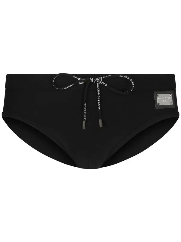 Dolce & Gabbana Logo-waistband Swim Briefs - Black