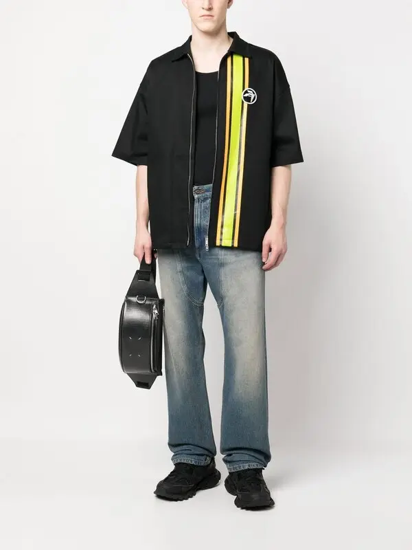 AMBUSH Striped Zipped Shirt - Black