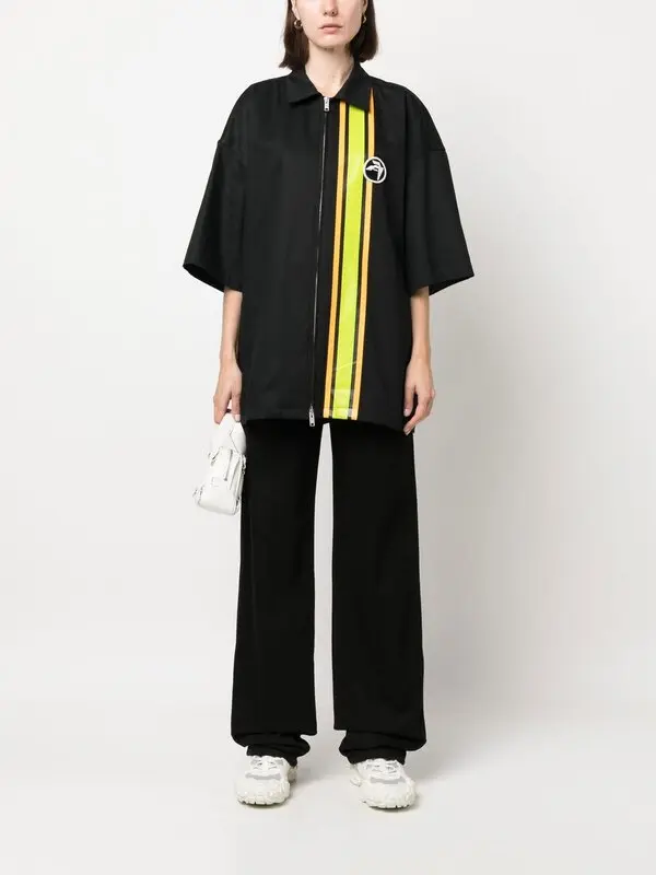 AMBUSH Striped Zipped Shirt - Black