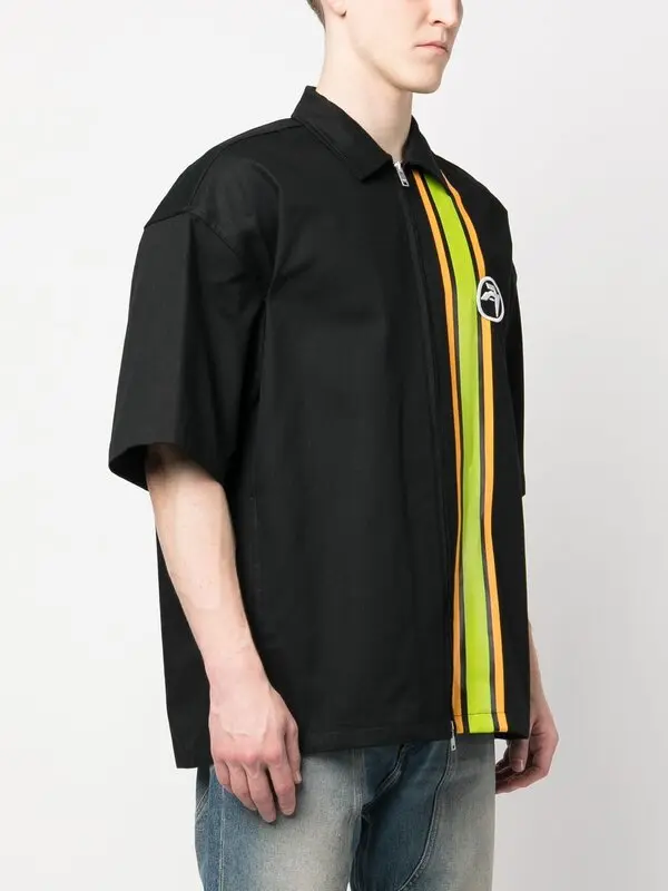AMBUSH Striped Zipped Shirt - Black