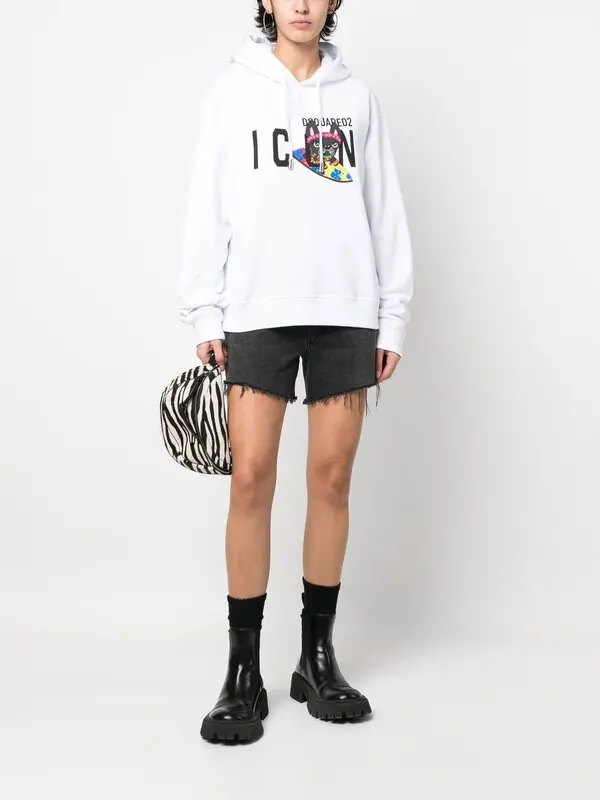 Dsquared2 Logo-print Drawstring Hoodie - White