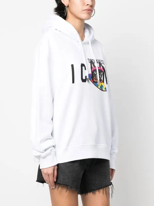 Dsquared2 Logo-print Drawstring Hoodie - White