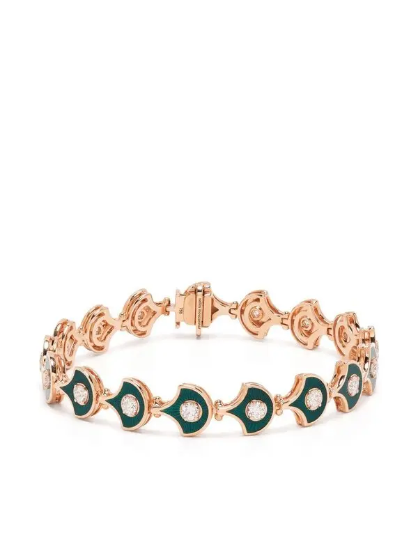SELIM MOUZANNAR 18kt Rose Gold Diamond Bracelet - Green