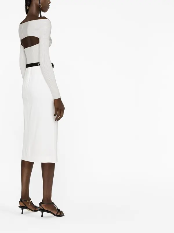 Khaite Salma Off-shoulder Ribbed Top - Silver