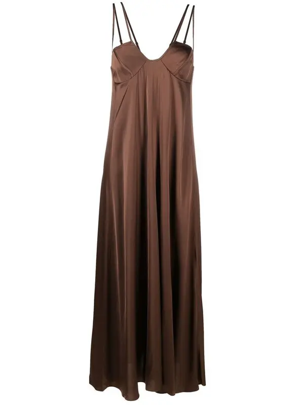 AERON U-neck Satin Maxi Dress