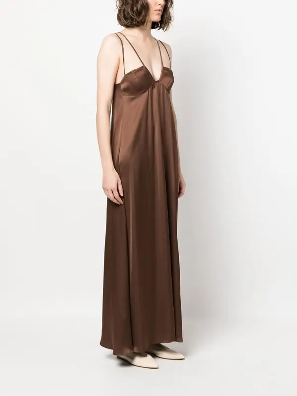 AERON U-neck Satin Maxi Dress