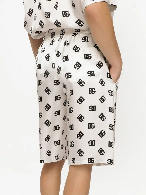 Dolce & Gabbana Monogram Silk Bermuda Shorts