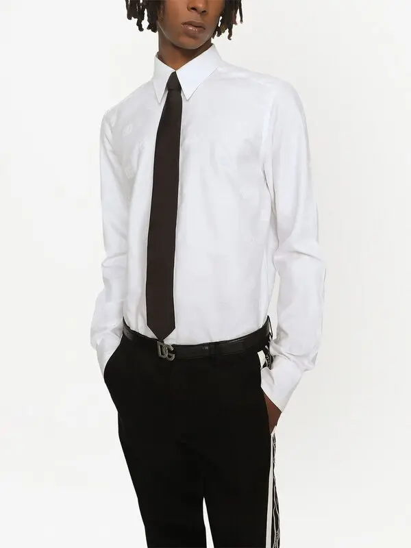 Dolce & Gabbana Martini-fit Jacquard Shirt - White