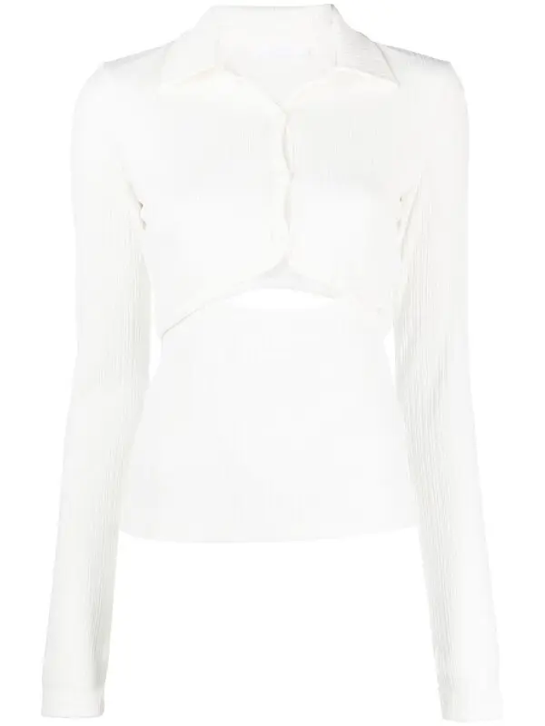 Helmut Lang Cut-out Knitted Top - White