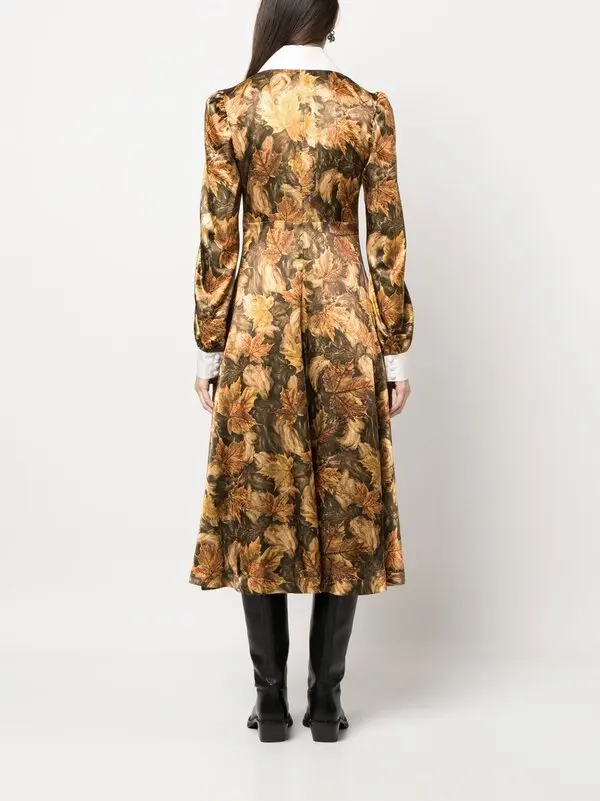 ERL Leaf-print Shirt Dress