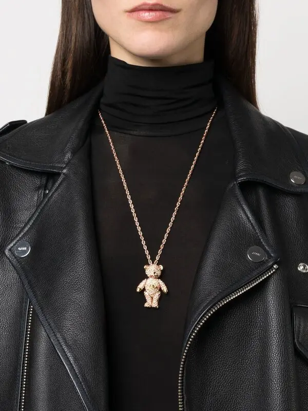 Vivienne Westwood Teddy-Charm Crystal Necklace - Pink | Editorialist