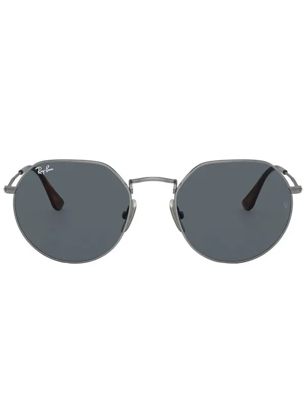 Ray-ban Titanium Round-frame Sunglasses - Grey