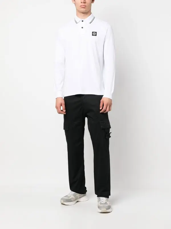 Stone Island Compass-motif Polo Shirt - White