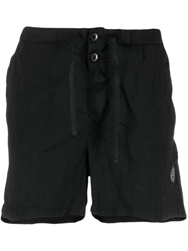 Stone Island Compass-motif Swim Shorts - Black