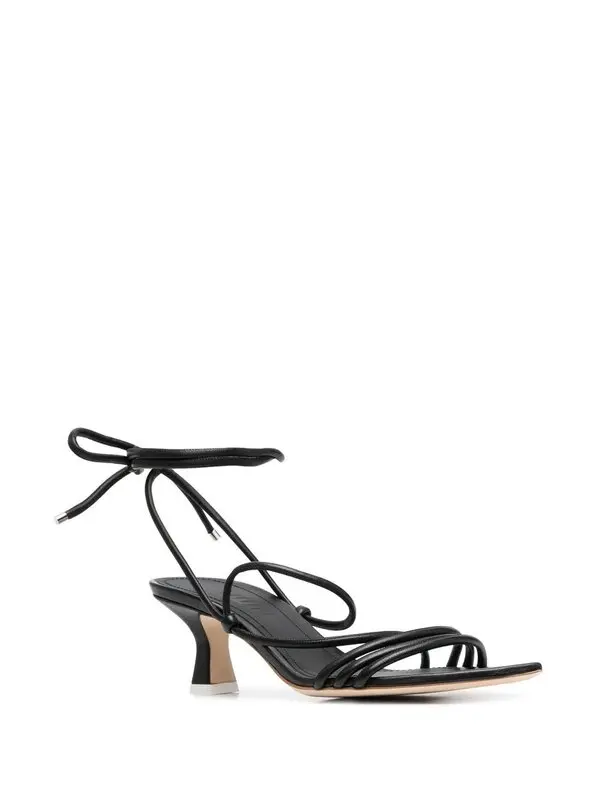 3JUIN Pointed-toe Sculpted Heel Sandals - Black