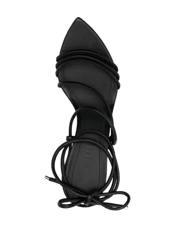 3JUIN Pointed-toe Sculpted Heel Sandals - Black