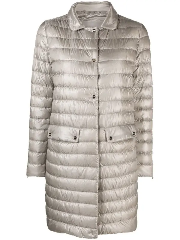 Herno Quilted Collared Coat - Grey