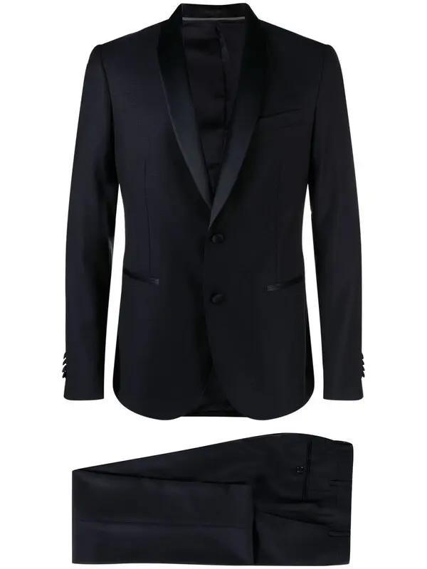 Corneliani Virgin-wool Slim-cut Dinner Suit - Blue