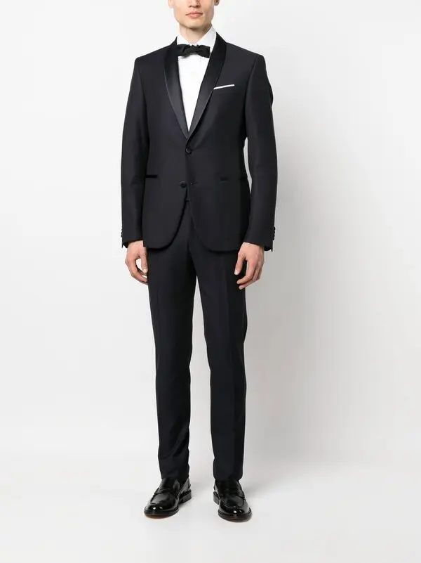 Corneliani Virgin-wool Slim-cut Dinner Suit - Blue