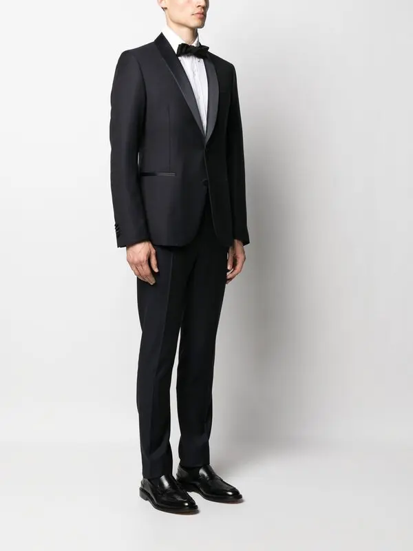 Corneliani Virgin-wool Slim-cut Dinner Suit - Blue
