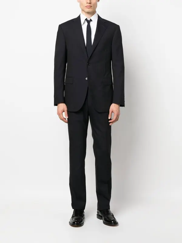Corneliani Single-breasted Virgin Wool Suit - Blue