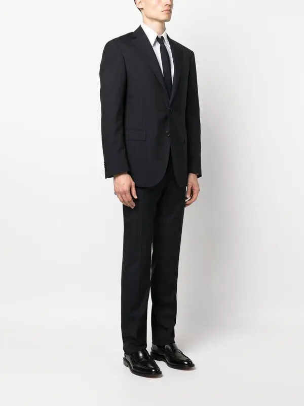 Corneliani Single-breasted Virgin Wool Suit - Blue