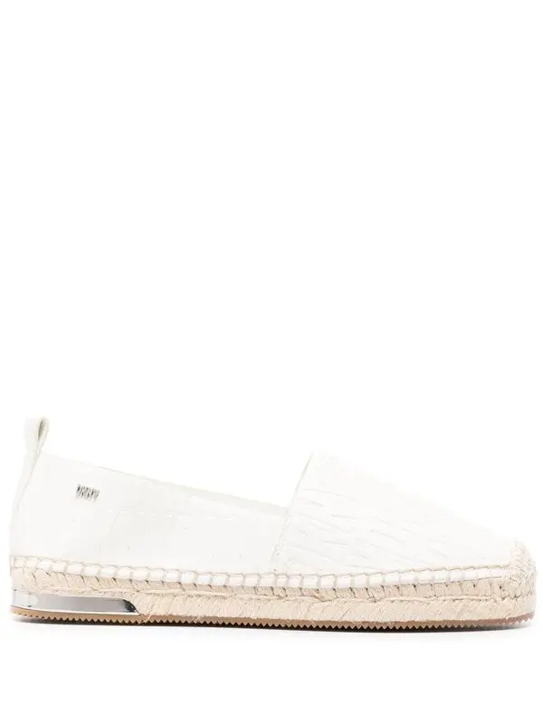 Dkny Logo-plaque Slip-on Espadrilles - White