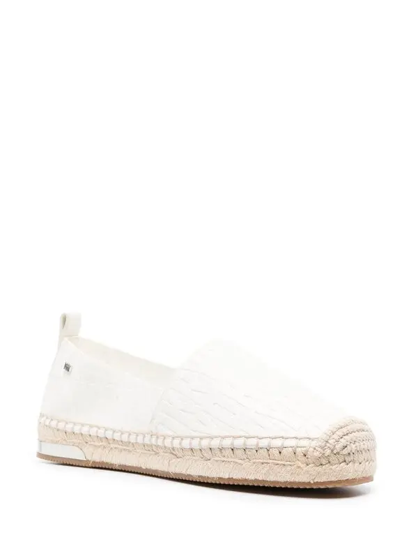 Dkny Logo-plaque Slip-on Espadrilles - White