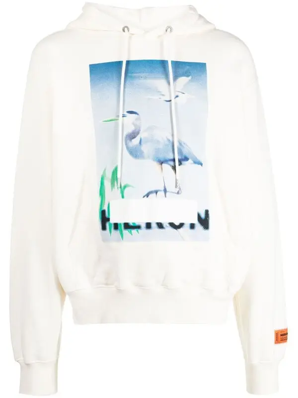 Heron Preston Graphic Print Hoodie - White